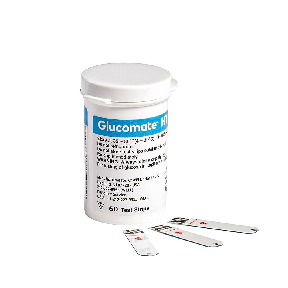 Glucomate HT100 Blood Glucose Test Strips 50 Count - Accurate Diabetes ...