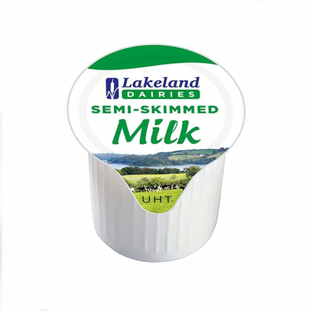 Lakeland Dairies Semi-Skimmed Milk Mini Pots 360x12ml pots (3 x 120 ...