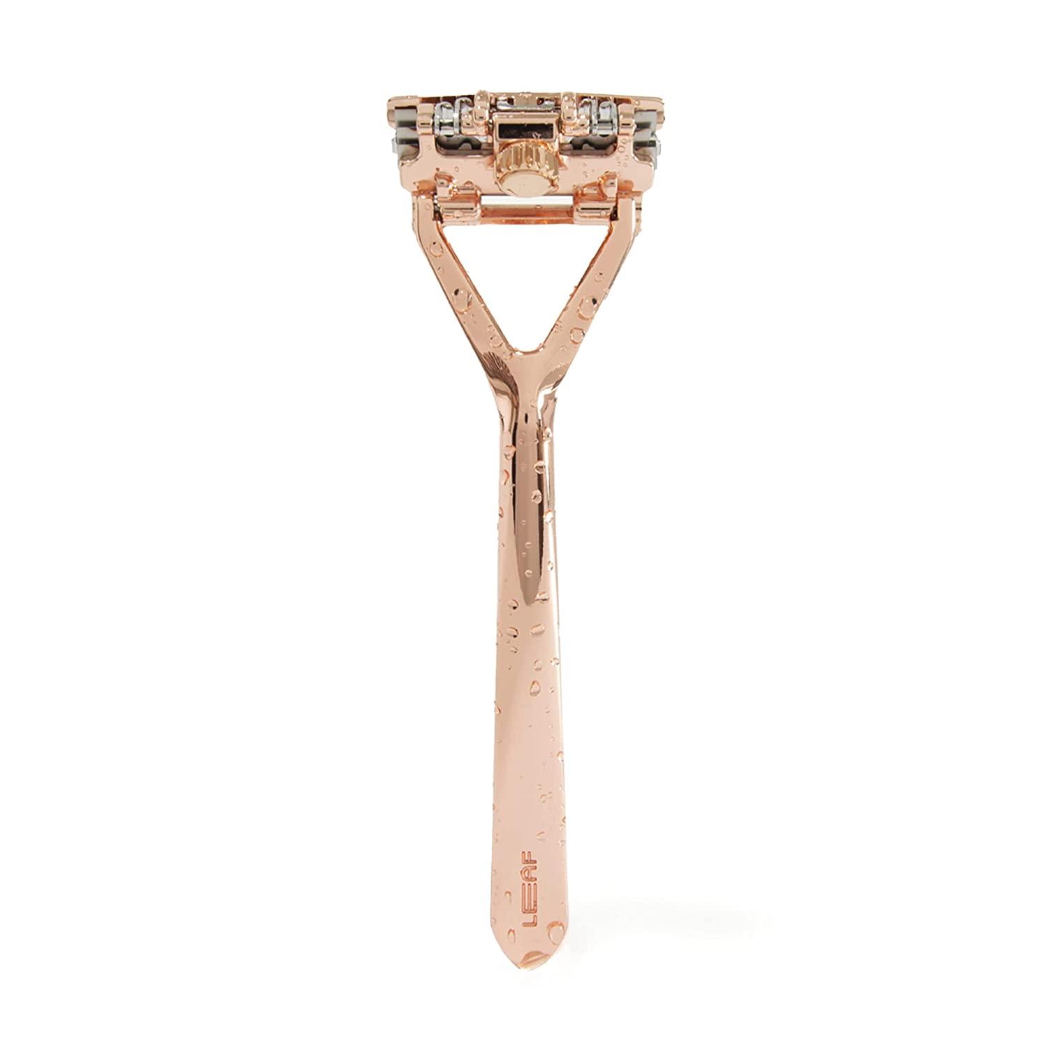 Leaf Razor: Eco-Friendly Body & Head Shaver with Pivoting Head - Rose ...