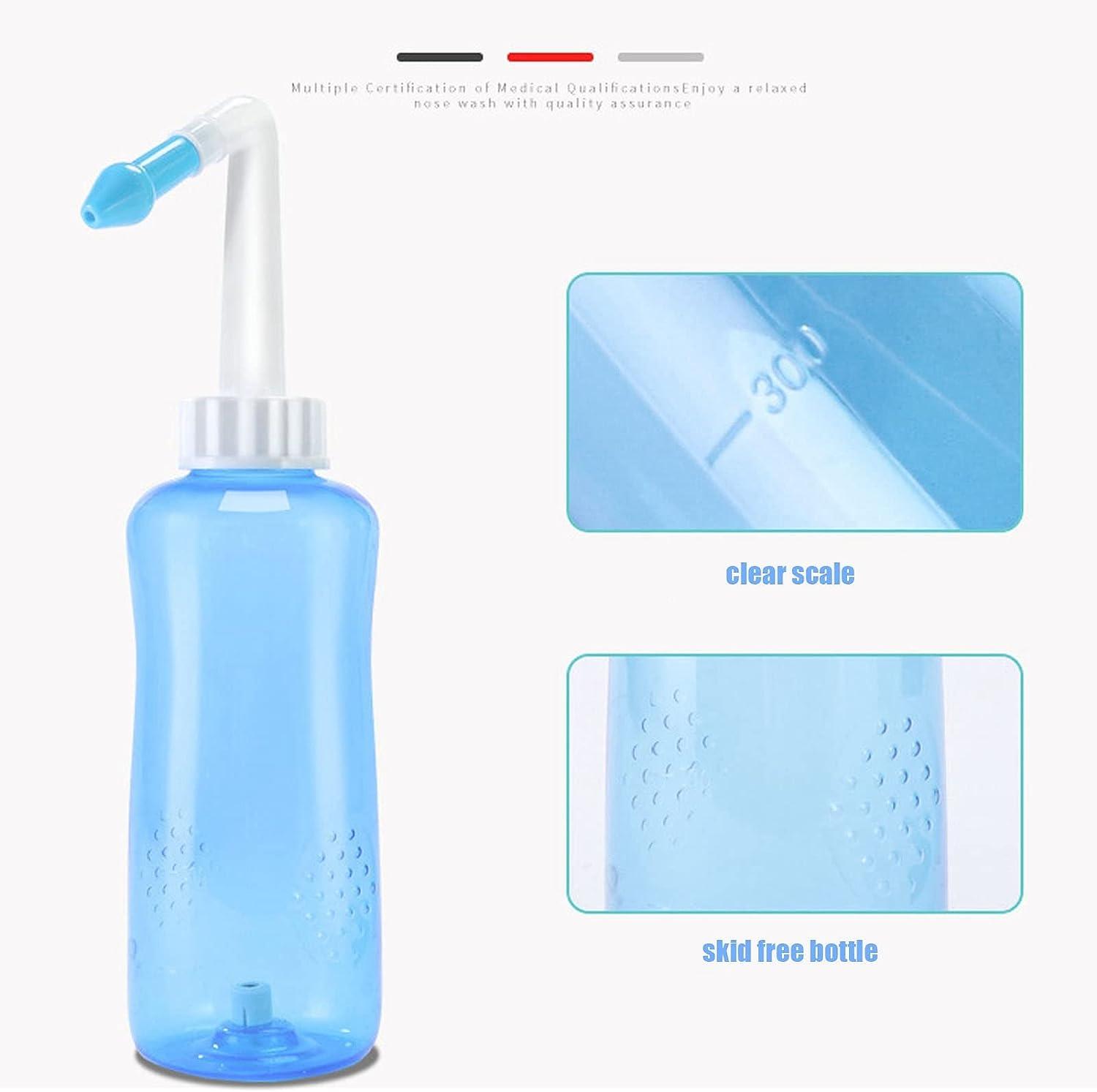 500ml Nasal Cleaner for Smooth Breathing - 2 Nozzles, Adults & Kids ...
