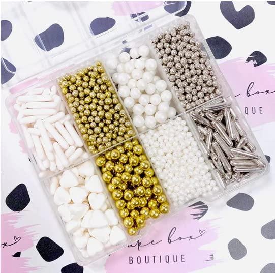 Sprinkle box white gold silver metallic Sprinkles for cupcake cookies ...