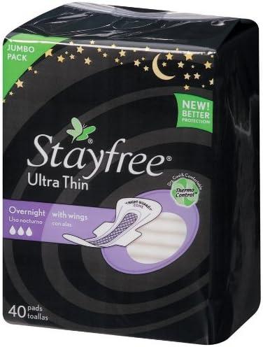 Stayfree Ultra Thin Overnight with Wings 40-Count Pack - 1 Pack | Buy ...