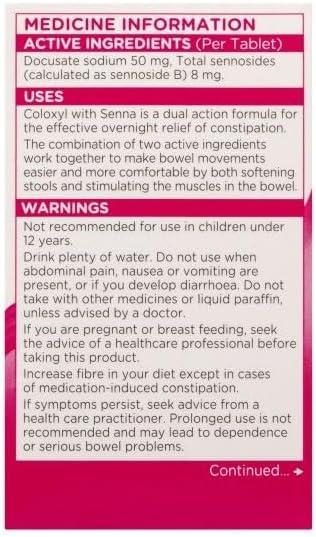Coloxyl & Senna 30 Tablets