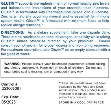Gluzin 25MG OTC Zinc Capsules - Pharmaceutical Grade, High Absorption ...