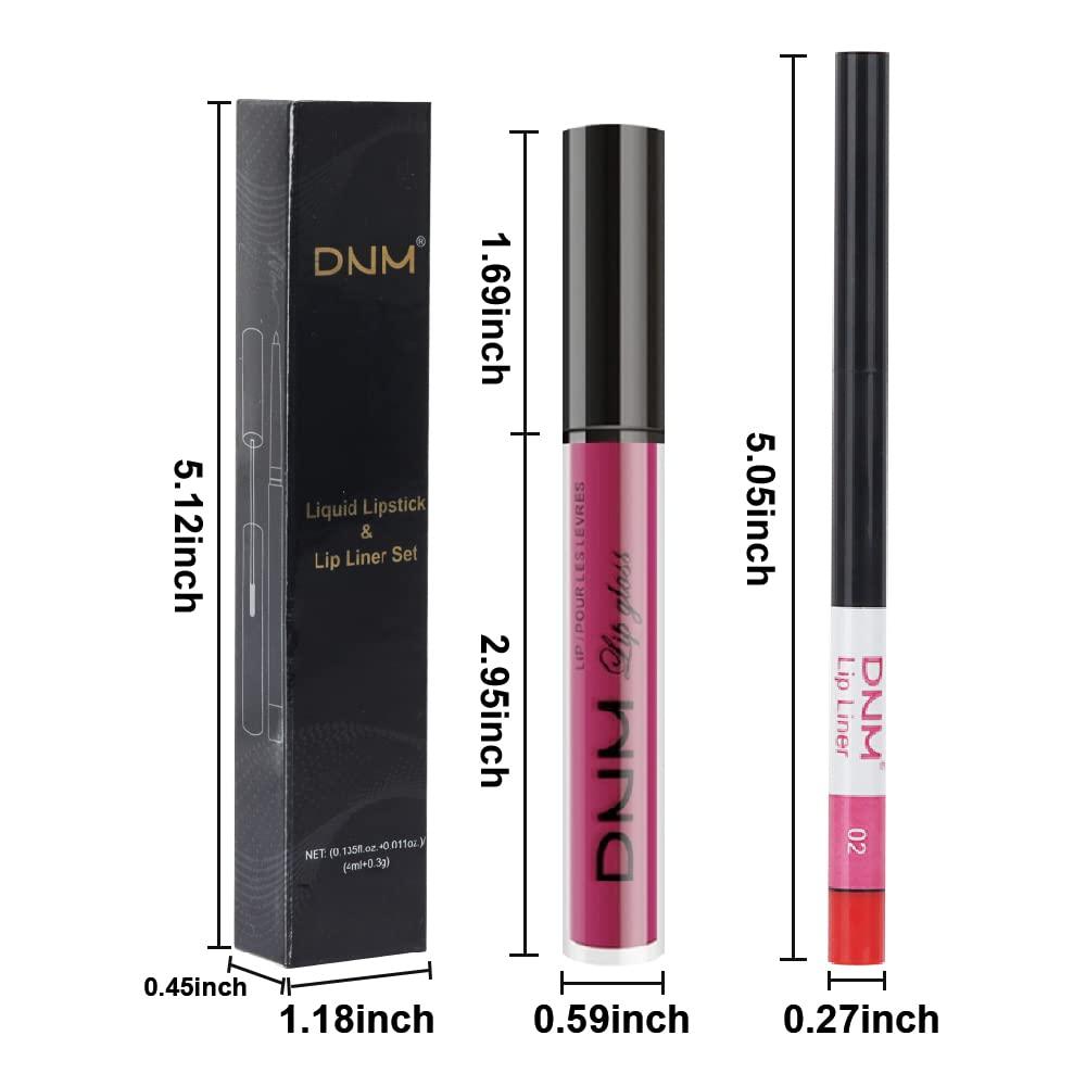 AMY'S DIARY 2Pcs Rose Red Lip Liner and Lipstick Matte Makeup Set: Long ...