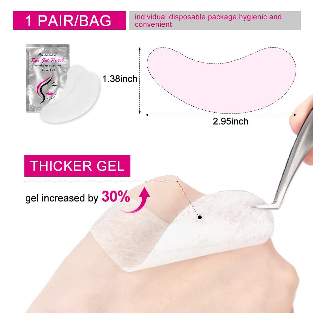 Lunamoon Eye Pads for Eyelash Extensions - 100 Pairs Eyelash Coloring ...