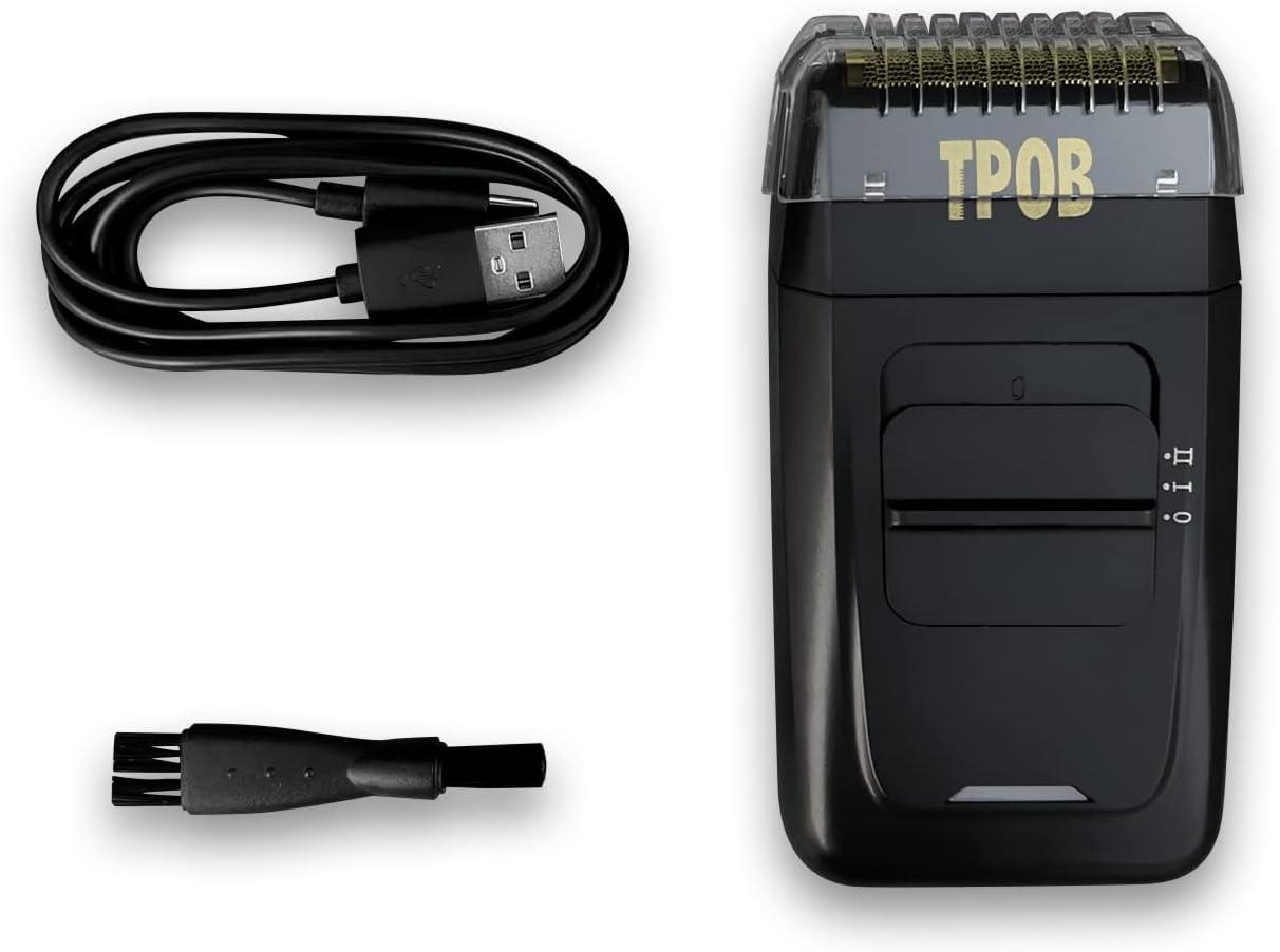 TPOB Skull Shaver Black - Anti-Allergy Gold Blades for Zero Drag Beard ...