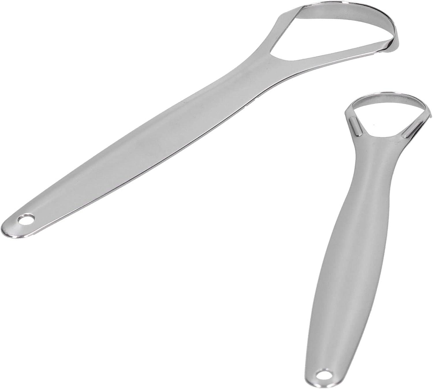 3PC Stainless Steel Tongue Scraper Set | Ergonomic Handle Tongue ...