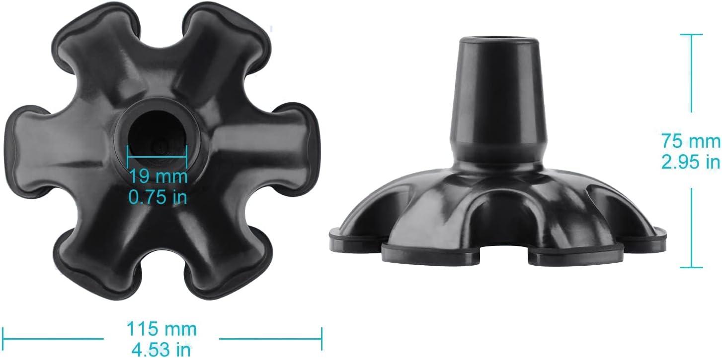 Quantum Leap 19mm Non-Slip Self Standing Quad Cane Tip - 6 Point ...