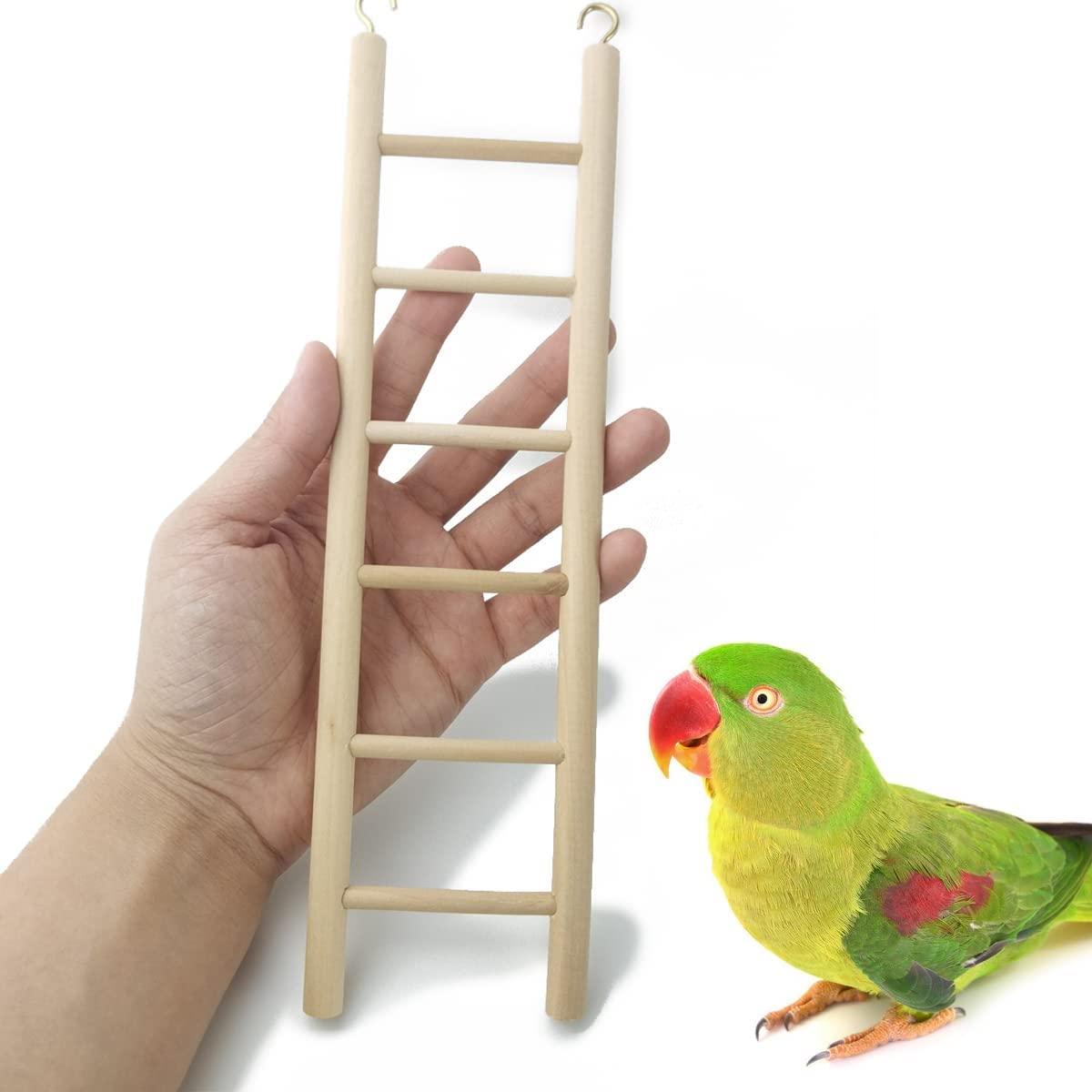 GXXMEI 4PCS Wooden Bird Ladder Toys - Natural Climbing Toy for ...