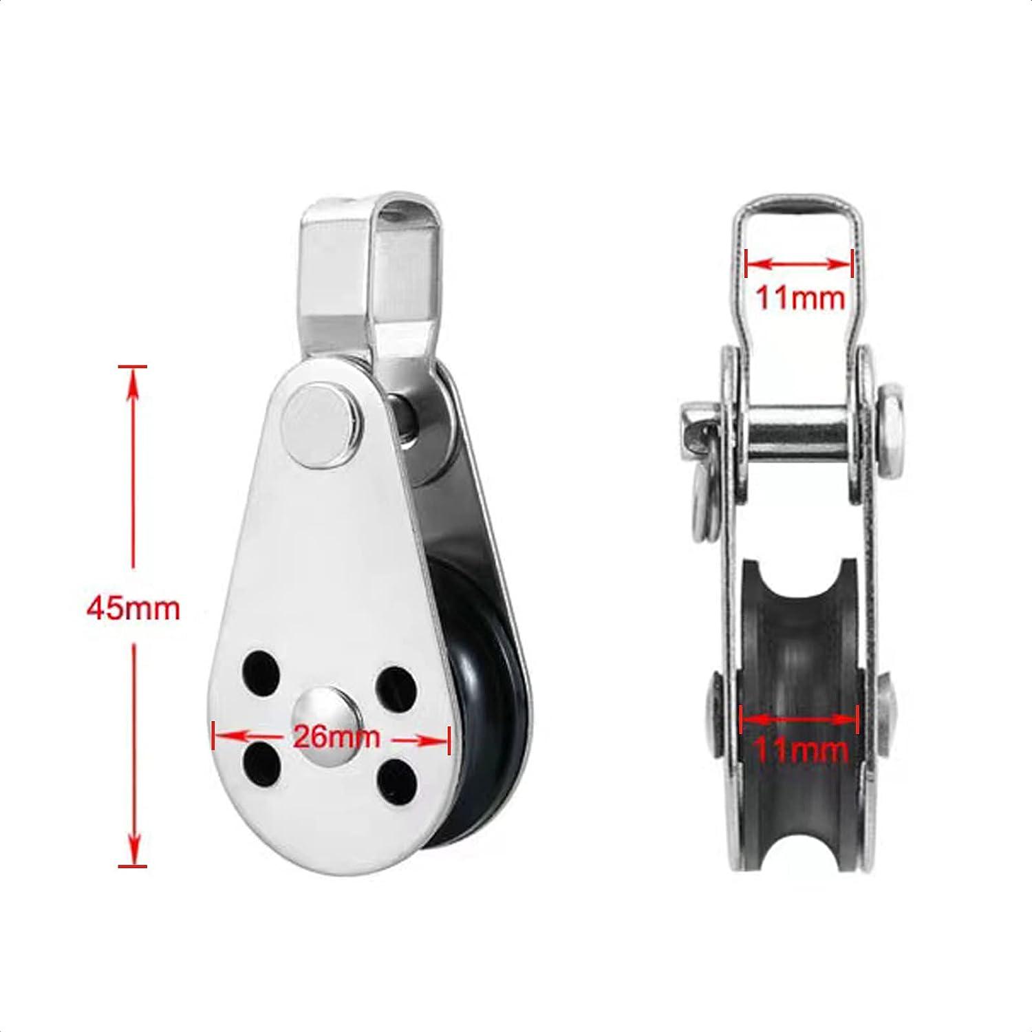 TISEKER Stainless Steel Nylon Marine Pulley Blocks Set for 0.08-0.32 ...