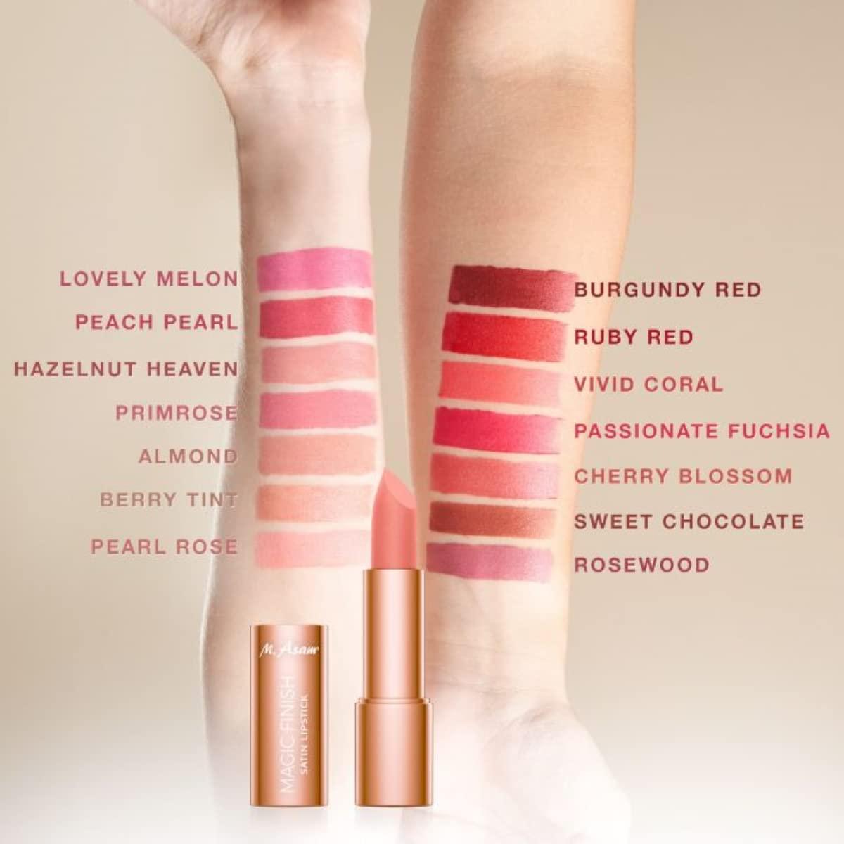 M. Asam Magic Finish Satin Lipstick in Hazelnut Heaven - Long-Lasting Nude Shade with Hyaluronic ...
