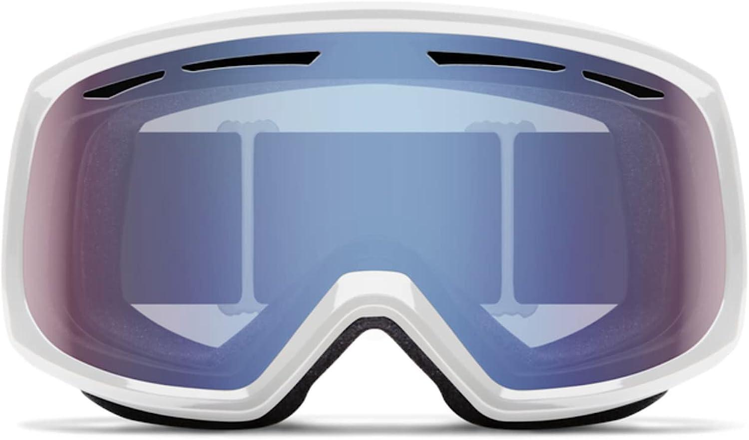 Smith Drift Snow Goggles - White Chunky Knit with Blue Sensor Mirror ...