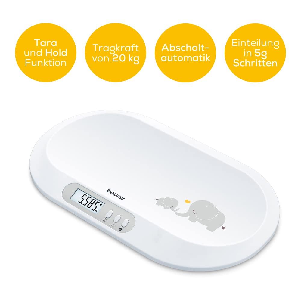 Beurer BY 90 Baby Scales - Digital Baby Weight Scale with Free App 20 ...