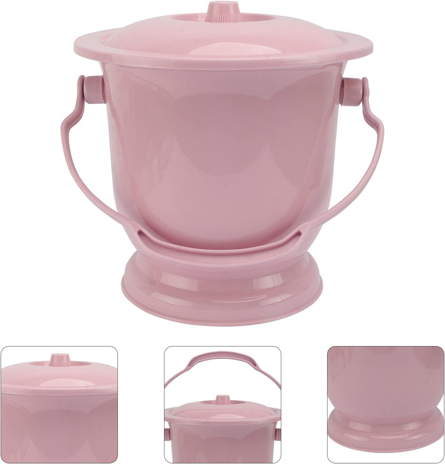 Portable Toilet Chamber Pot with Lid Handle Bedpan Urine Pots Urine ...