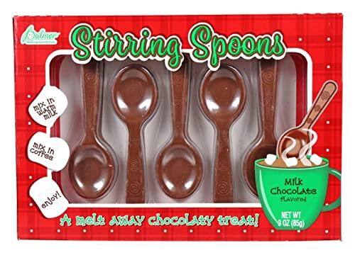 Candy Cane Spoon Bundle - 10 Piece Set of Peppermint and Milk Chocolate ...
