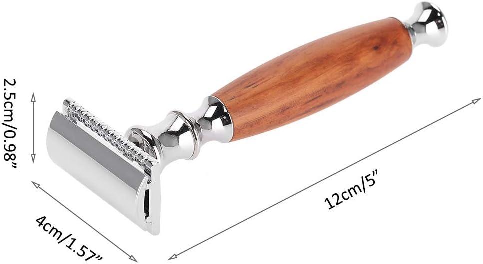 Buy Men's Safety Razor - Classic Bamboo & Wooden Handle Stainless Steel ...