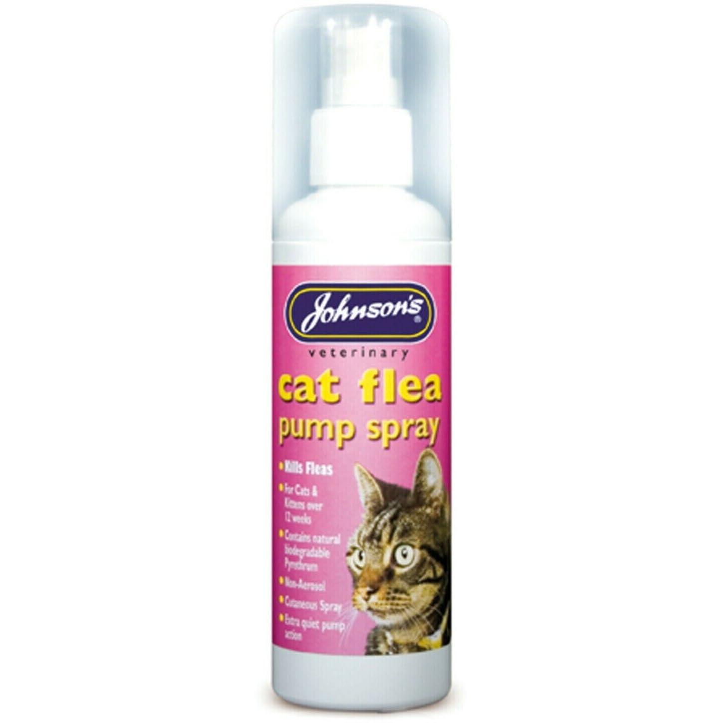 AMK Johnson's Cat Flea Pump Spray 100ml Kills Fleas Mites & Lice ...