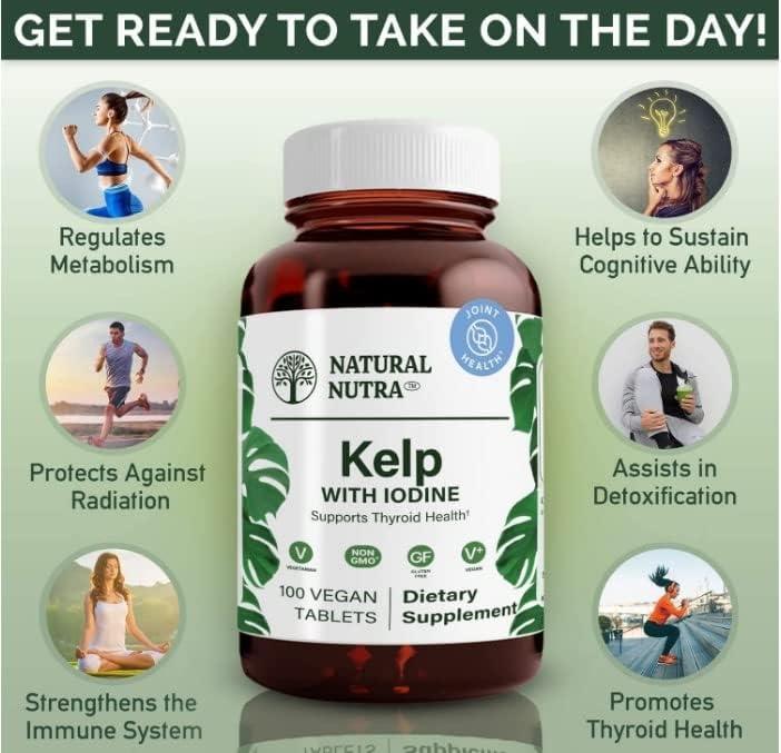 Natural Nutra Kelp Iodine Supplement | Thyroid Support, Immune System Boost | Vegan Sea Kelp ...