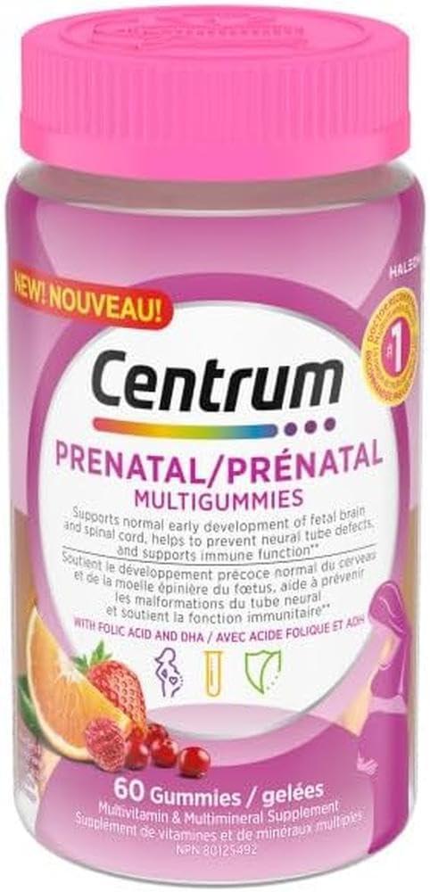 Centrum Prenatal Multigummies with DHA and Folic Acid Postpartum ...