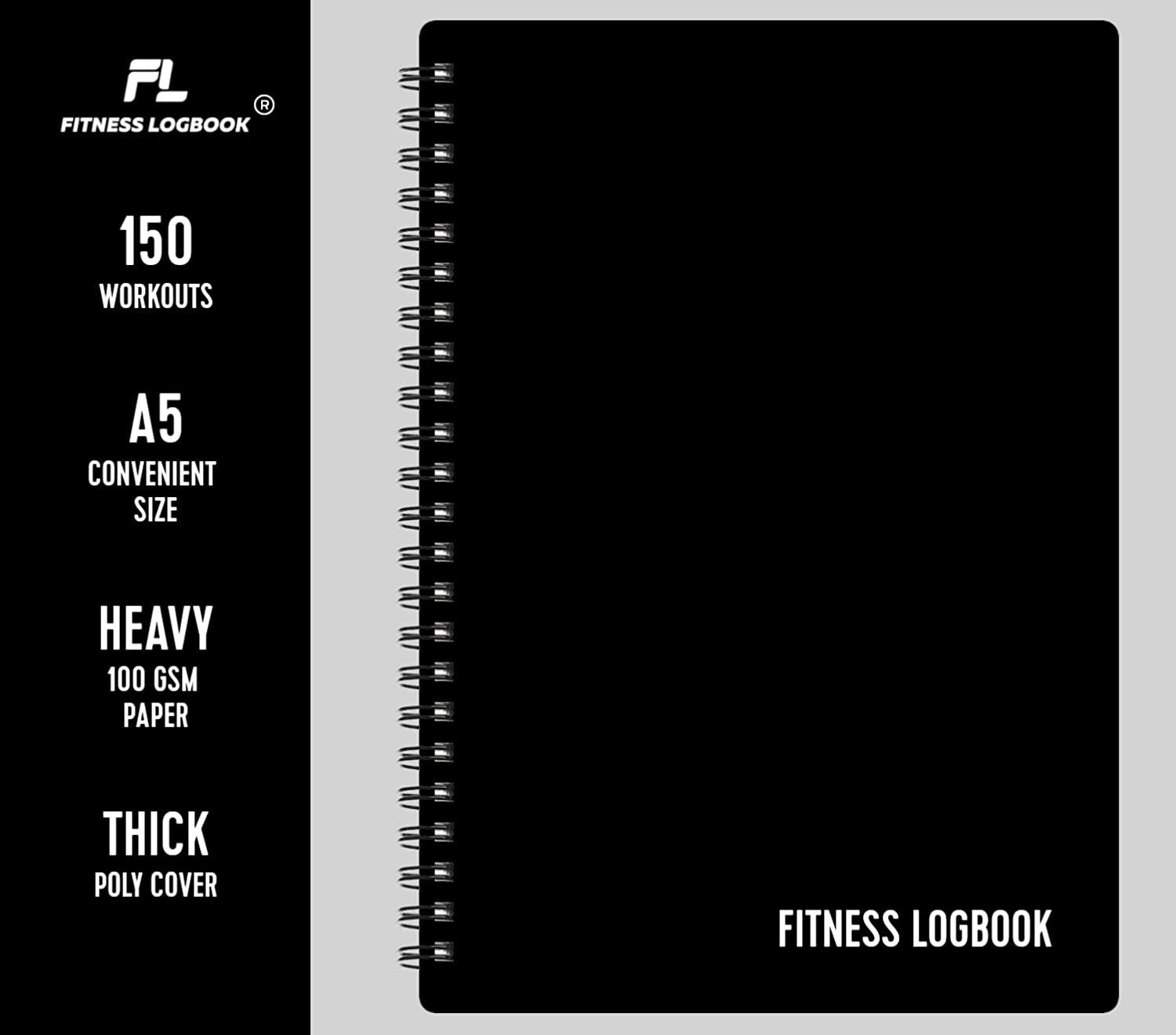 Fitness Logbook - Track 150 Workouts - Thick Paper, Durable Cover - A5 ...