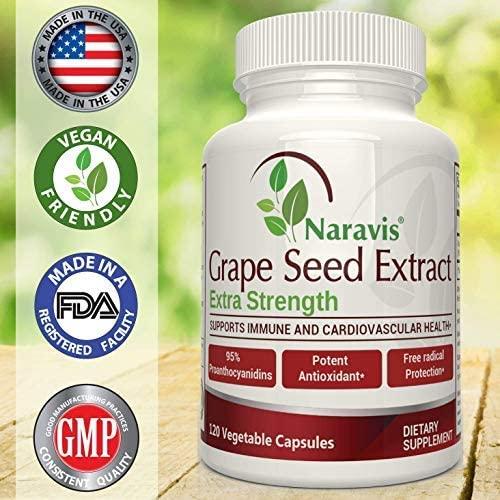 Grape Seed Extract 400mg - 95% Polyphenols Proanthocyanidins - 120 ...