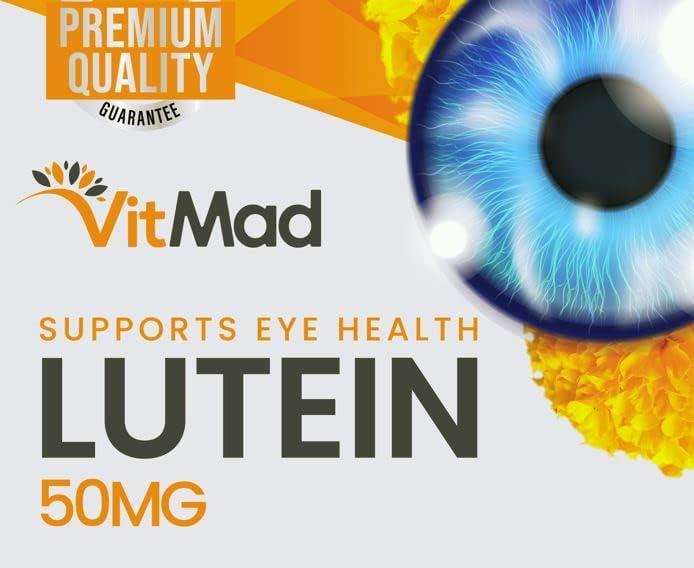 Lutein 50mg Supplement - 120 Tablets for Vision and Eye Health Support ...
