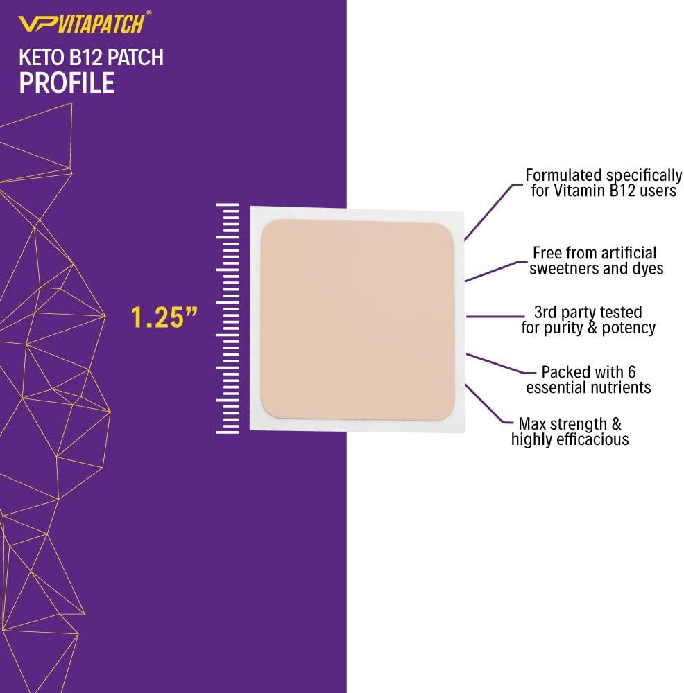 VitaPatch Keto Patch with B12 Methylcobalamin & Guarana - 30 Day Supply ...