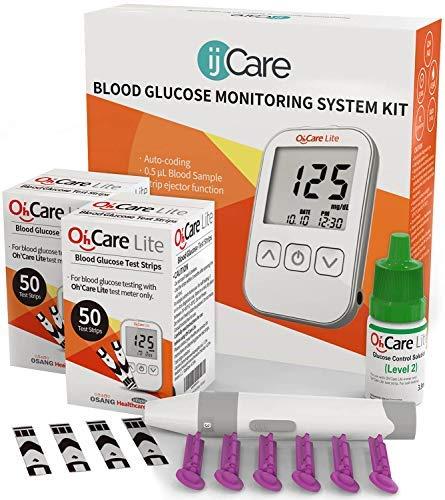 Oh Care Lite Blood Sugar Test Kit - Glucose Meter with Strips, Lancets ...