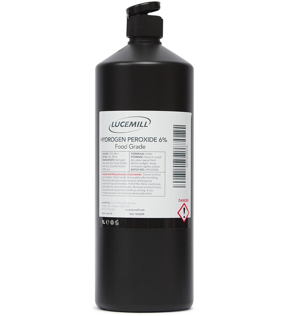 1 Litre Flip Top Bottle - Hydrogen Peroxide 6% - Additive Free Food ...