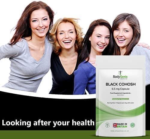 Bodygenix Black Cohosh Supplement | Capsules for pre-Menstruation and Menopause | Support Mood ...
