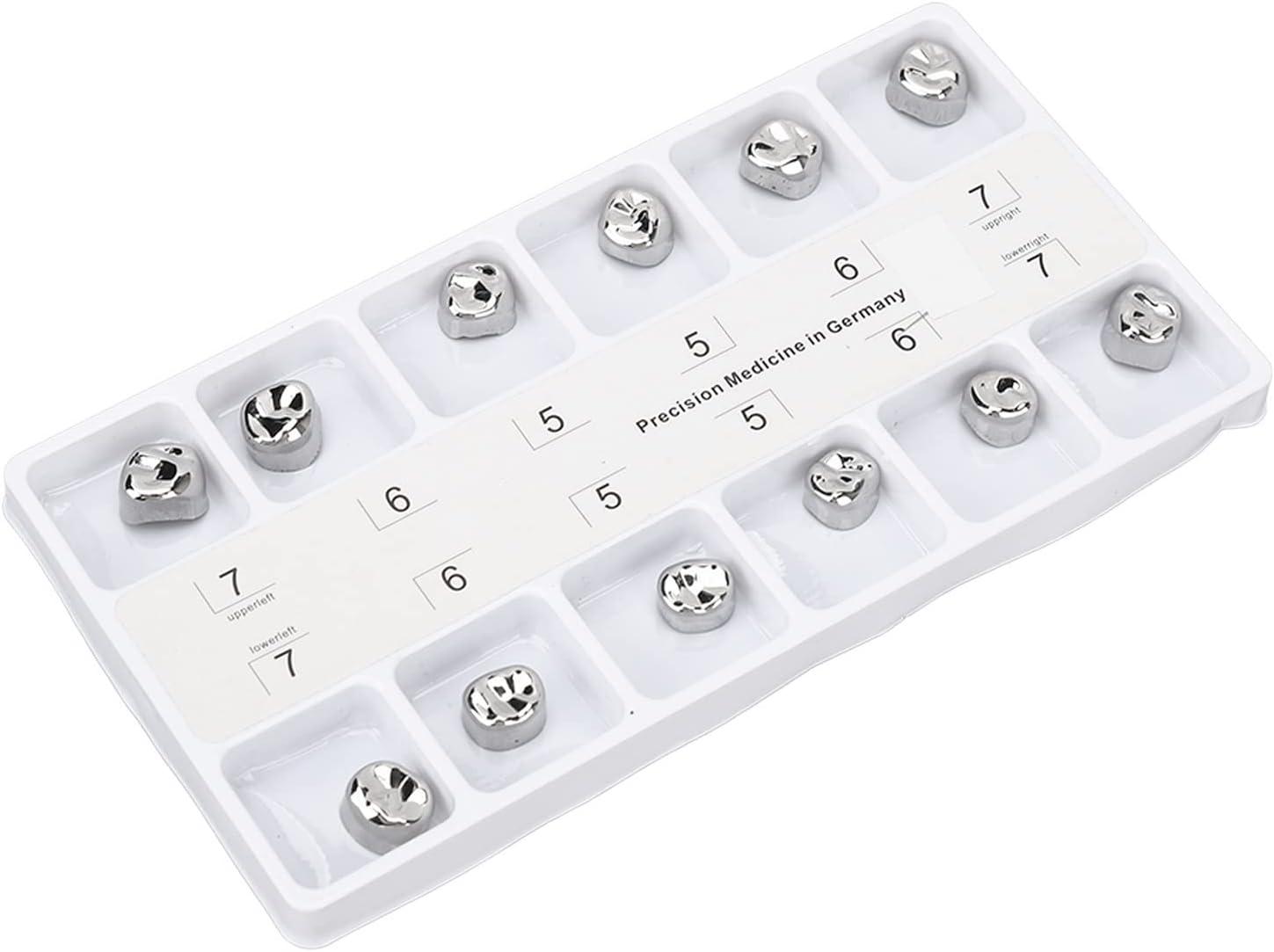12 Stainless Steel Dental Molar Metal Crowns - Restore Function & Oral ...
