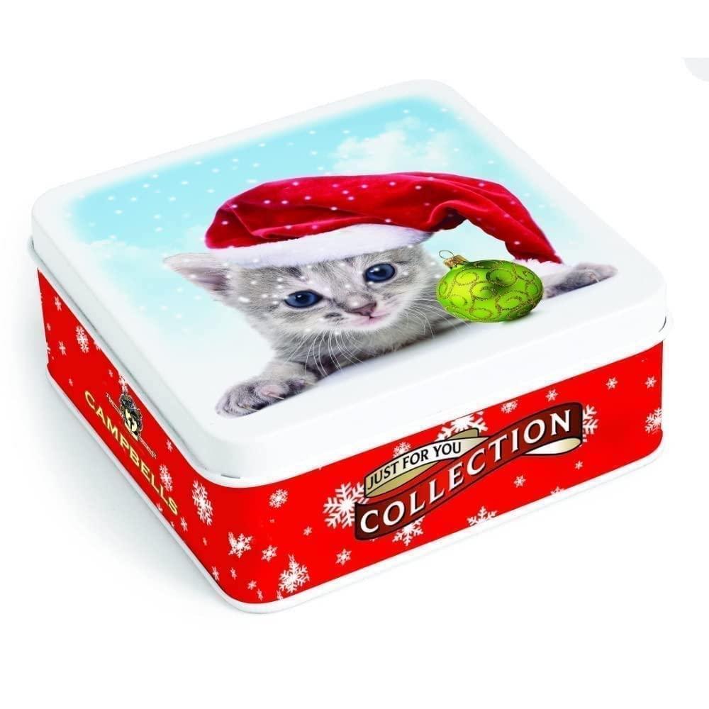 Campbells Shortbread 90g Christmas Cat with Hat Tin (shortbread fingers ...