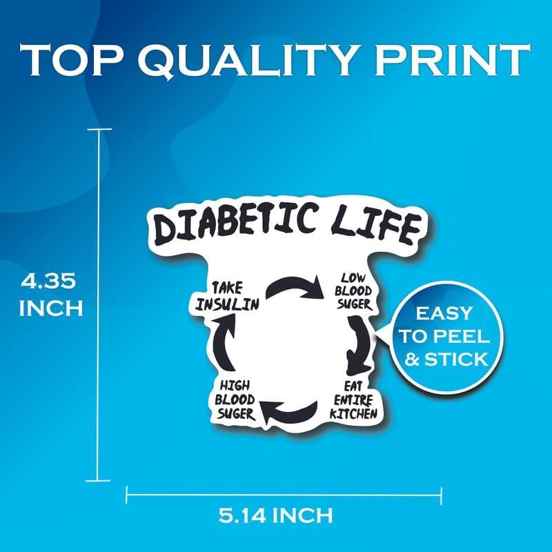 Diabetic Life Cycle Funny Humor Sticker 2-Pack | Premium Vinyl Bumper ...