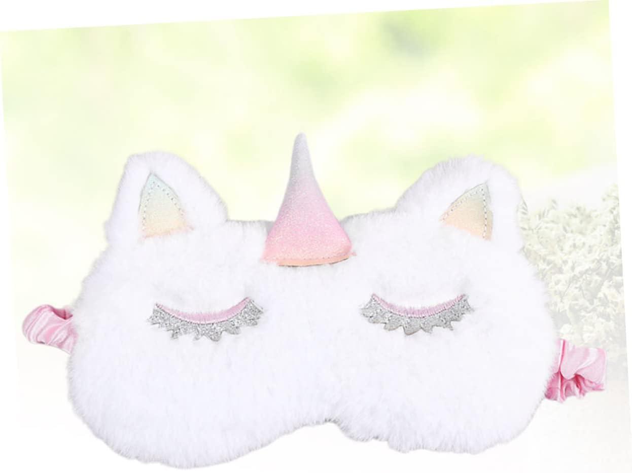 FRCOLOR Trumpet Embroidered White Sleeping Mask - Cute Masquerade Eye ...