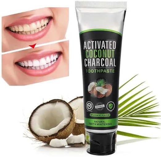 Organic Activated Coconut Charcoal Toothpaste - Vegan Teeth Whitening ...