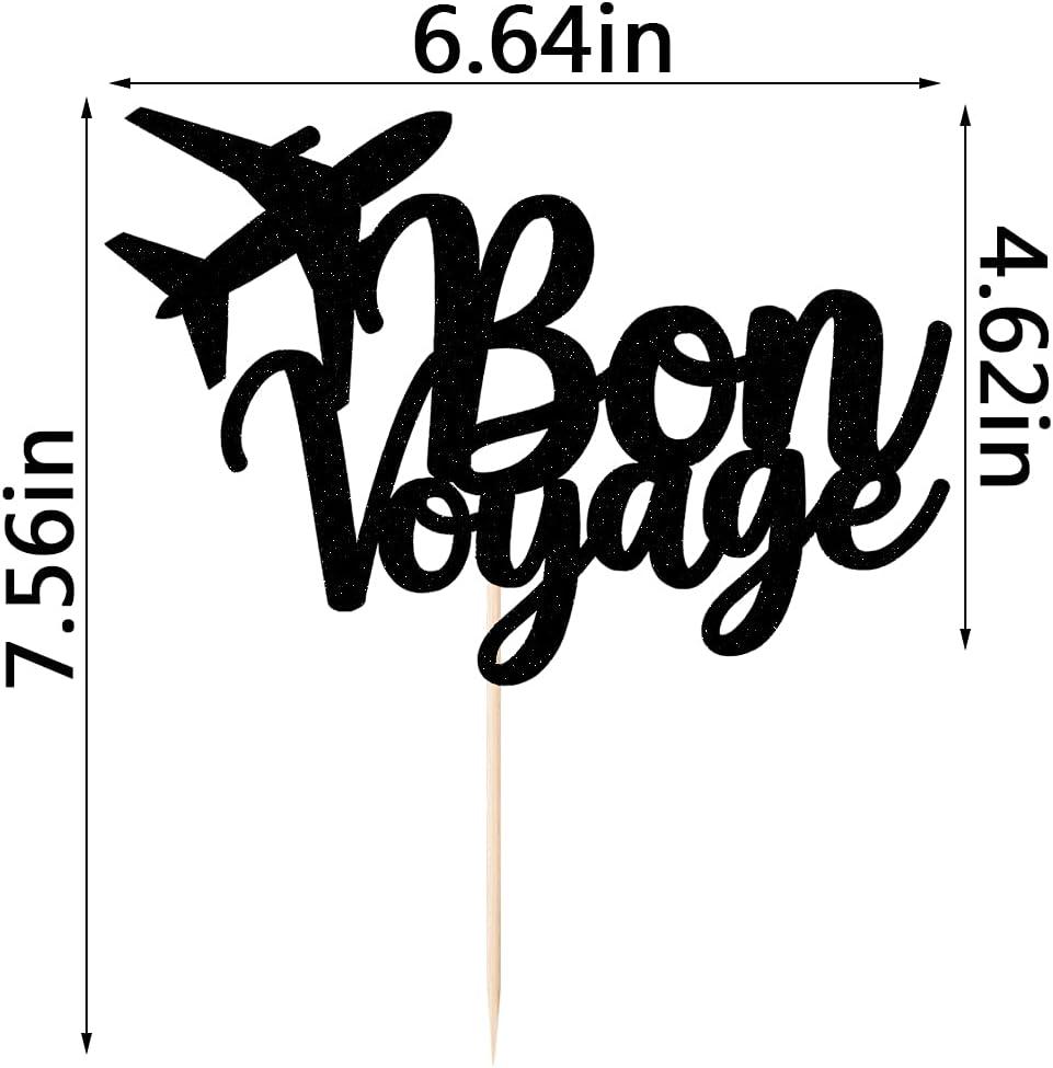 Kaoenla Bon Voyage Cake Topper Black Flash Cake Topper Apply to Moving ...
