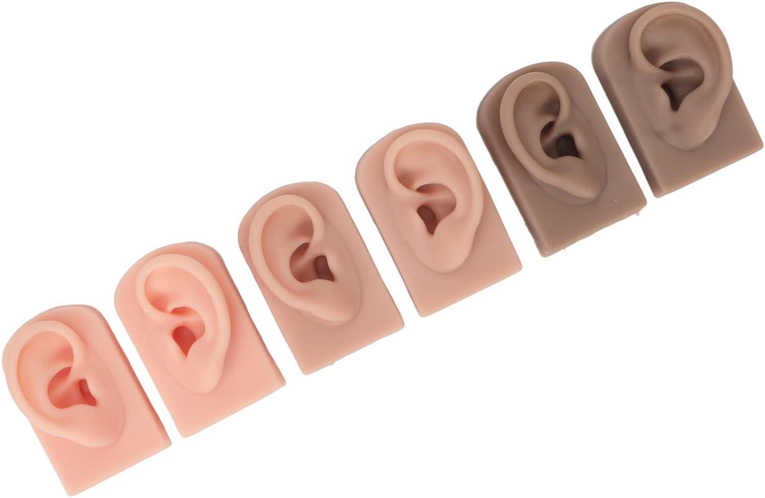 Flexible Silicone Ear Model 3 Colors, Waterproof & Realistic for Beauty ...