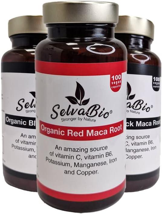 Organic Certified Red Maca Root Capsules - Hormonal Stabilizer for ...