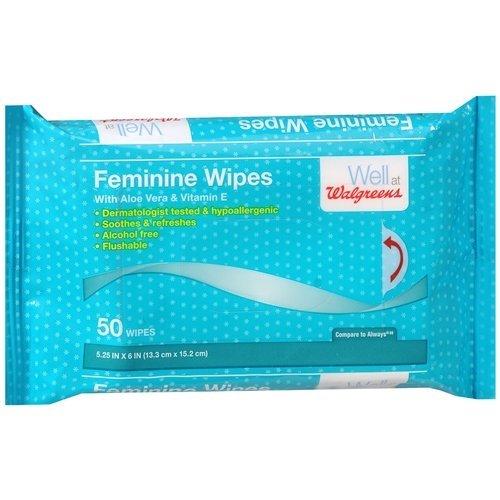Walgreens Feminine Wipes Refill 50 ea - Gentle & Refreshing Cleansing ...
