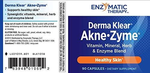 Enzymatic Therapy Derma Klear Akne-Zyme 90 Capsules - Healthy Skin ...