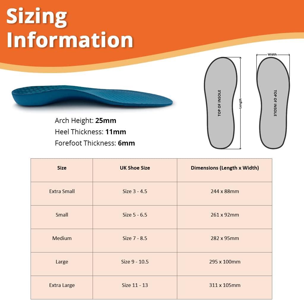 FootActive Plantar Fasciitis Insoles XS - Size 3/4.5 UK | Support and ...