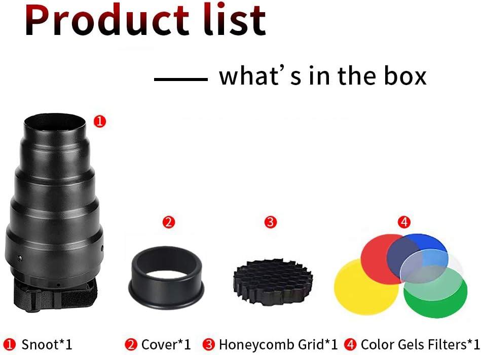 Soonpho Conical Snoot Kit: Aluminum Alloy Snoot with Grid & 5 Color ...