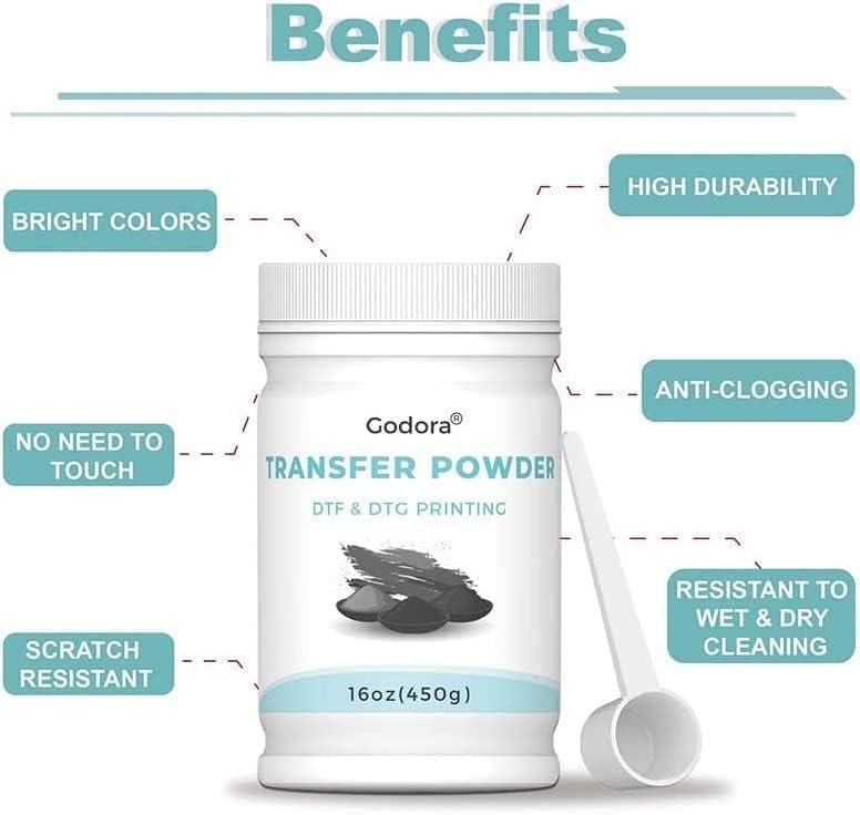 Godora DTF Powder Black Digital Transfer Hot Melt Adhesive - 450g ...