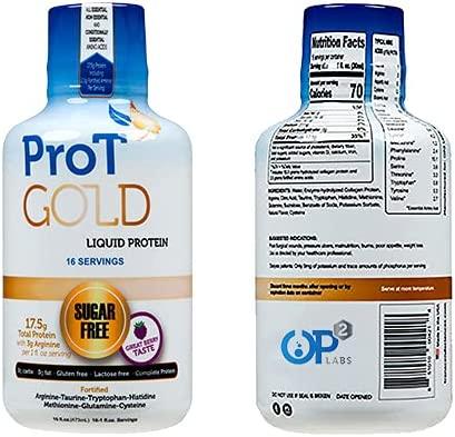 ProT GOLD Berry Sugar Free Liquid Protein Shot - 16oz Anti Aging ...