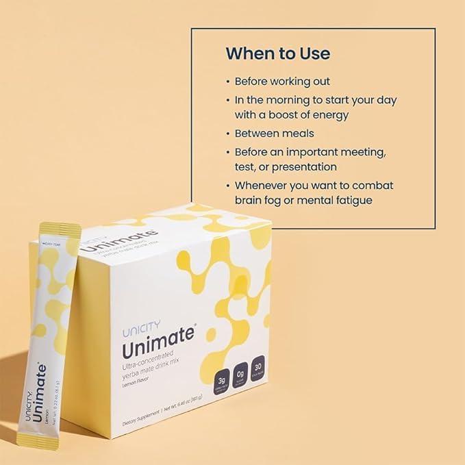 Unicity Unimate Ultra-concentrated Yerba Mate Drink Mix Lemon Flavour ...