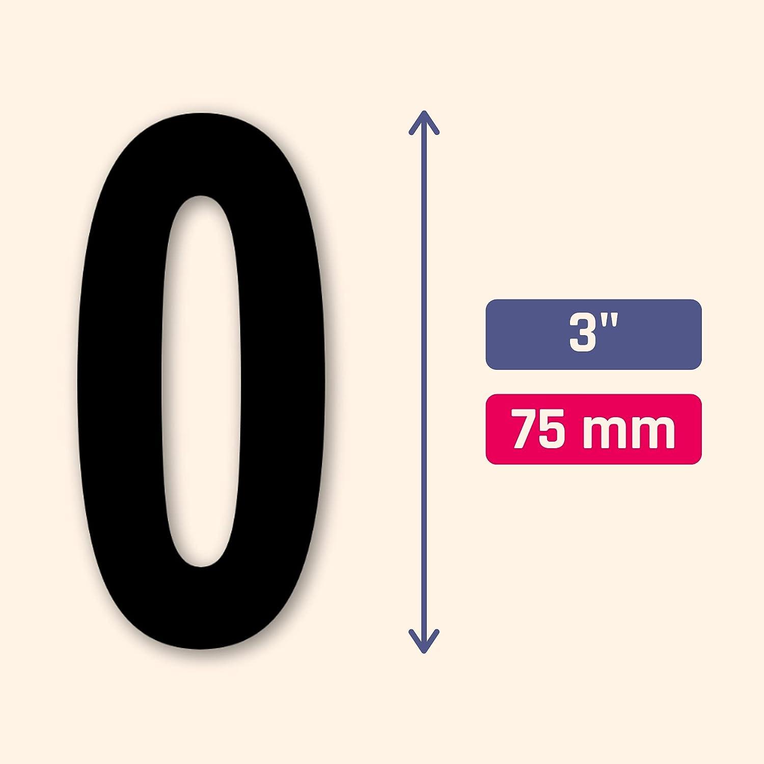 200 Piece Waterproof Vinyl Stick On Numbers - Black 3 (Number Stickers ...