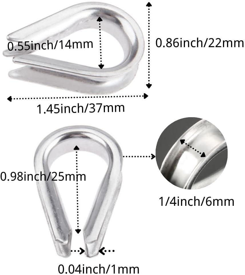 4Pcs 1/2 Wire Rope Chain Thimble Set - Boat Rigging Anchor Splicing | 316 Stainless Steel | Buy ...