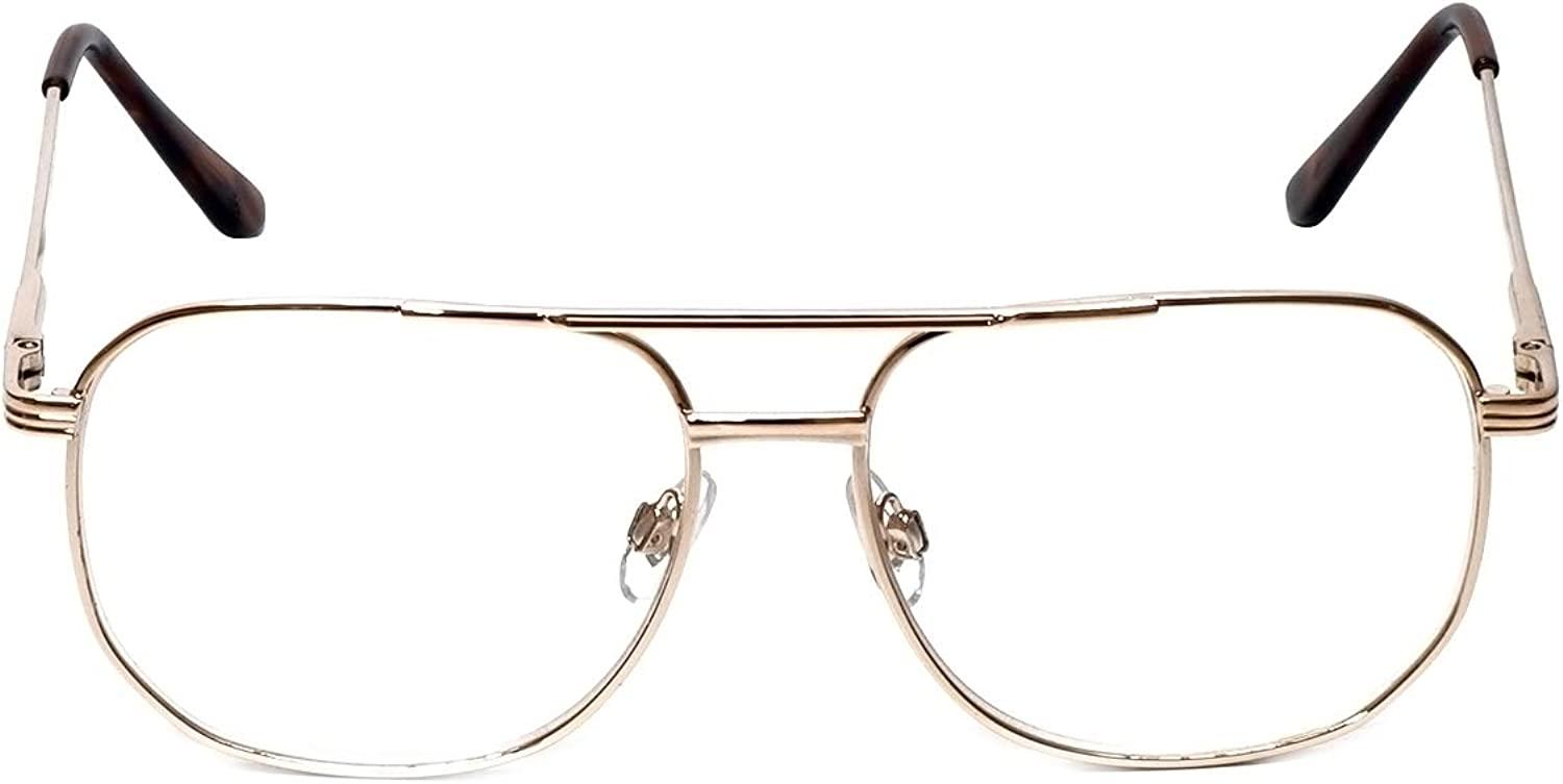 Calabria 1106 Metal Aviator Reading Glasses | Gun-Metal or Gold | 0.5 x ...