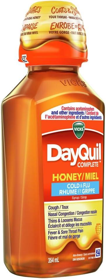 Vicks DayQuil COMPLETE Cold and Flu Medicine Liquid Medicine Honey ...